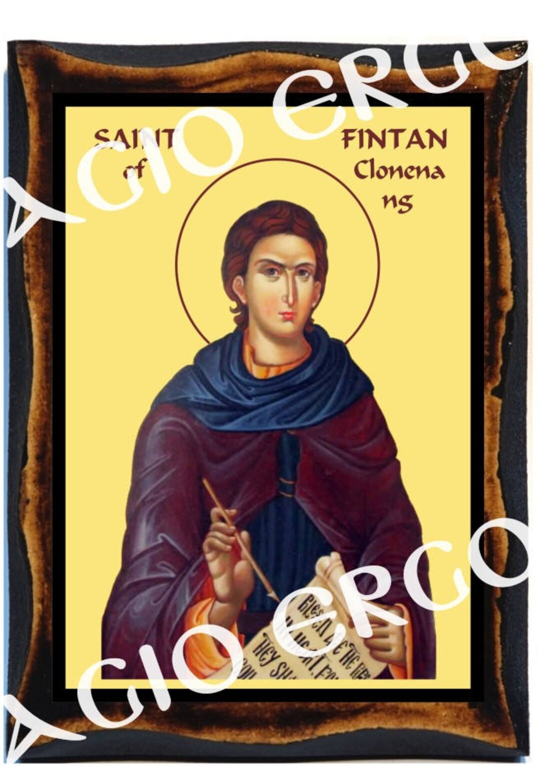 Saint Fintan of Clonenagh Roman Christian Catholic Wood Icon Plaque - Etsy