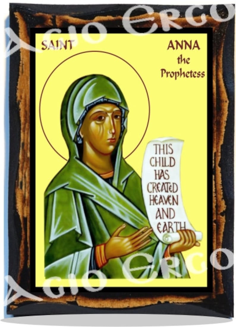 Saint Anna the Prophetess Handmade Wood Icon on Plaque - Etsy