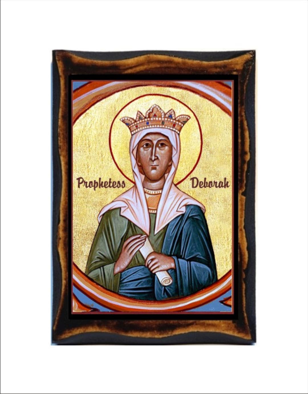 Deborah the Prophetess Icon - Byzantine Art - Catholic Holy Card on ...