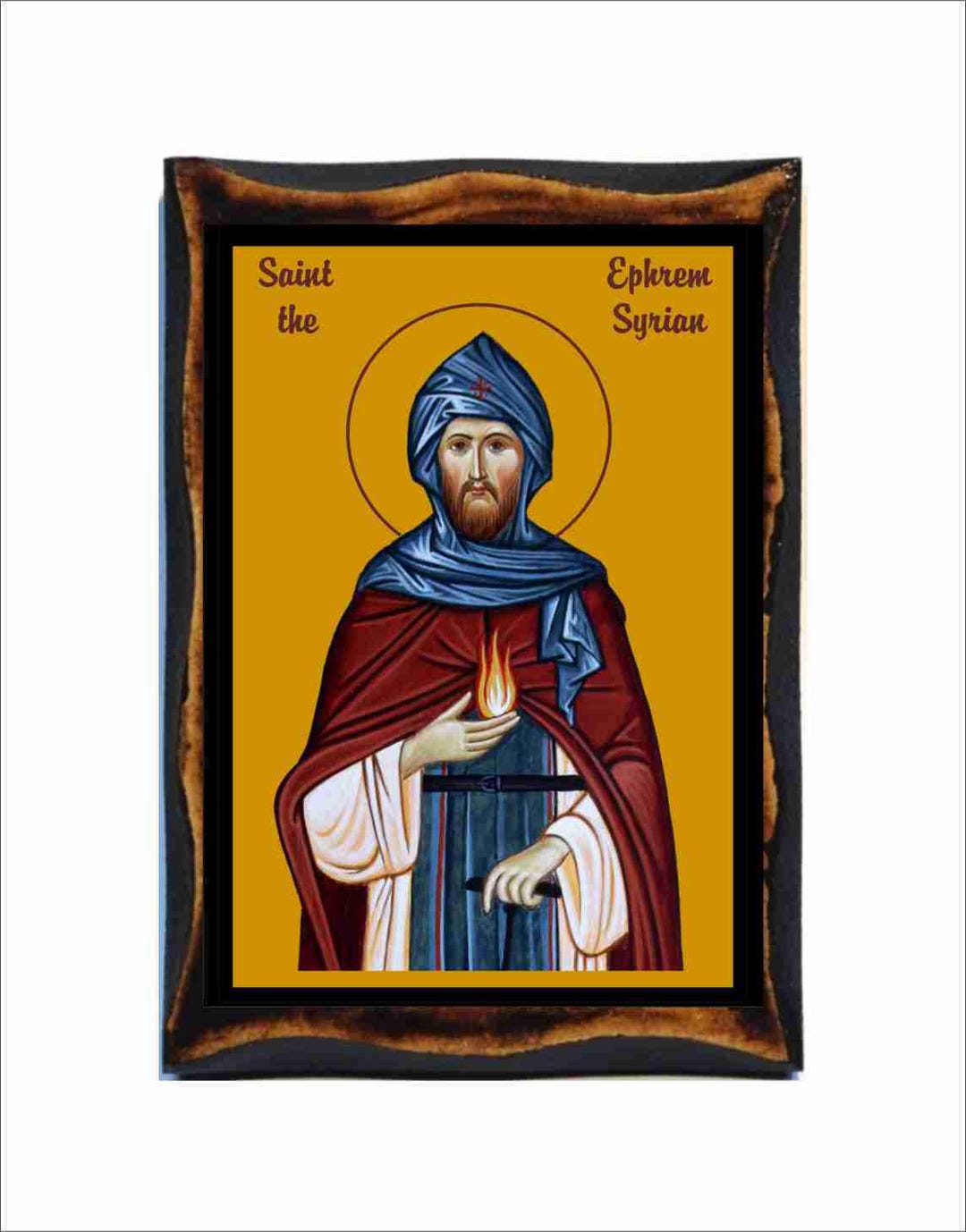 Ephrem the Syrian Icon - Byzantine Art - Orthodox Catholic Holy Card on ...