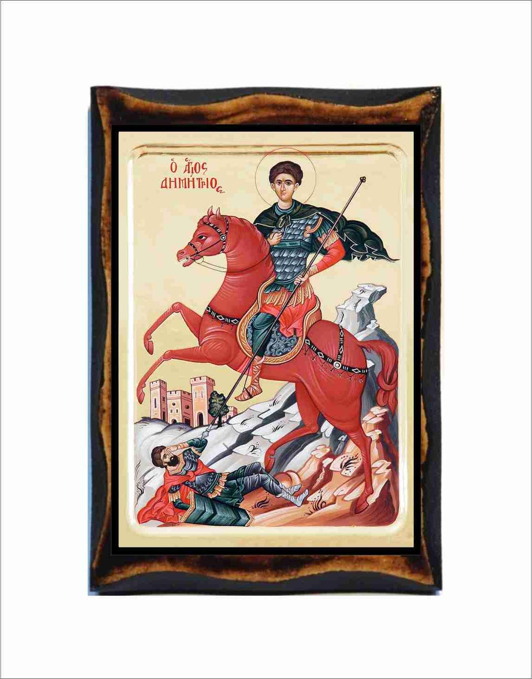 Saint Demetrius Icon - Byzantine Art - Orthodox Catholic Holy Card on ...