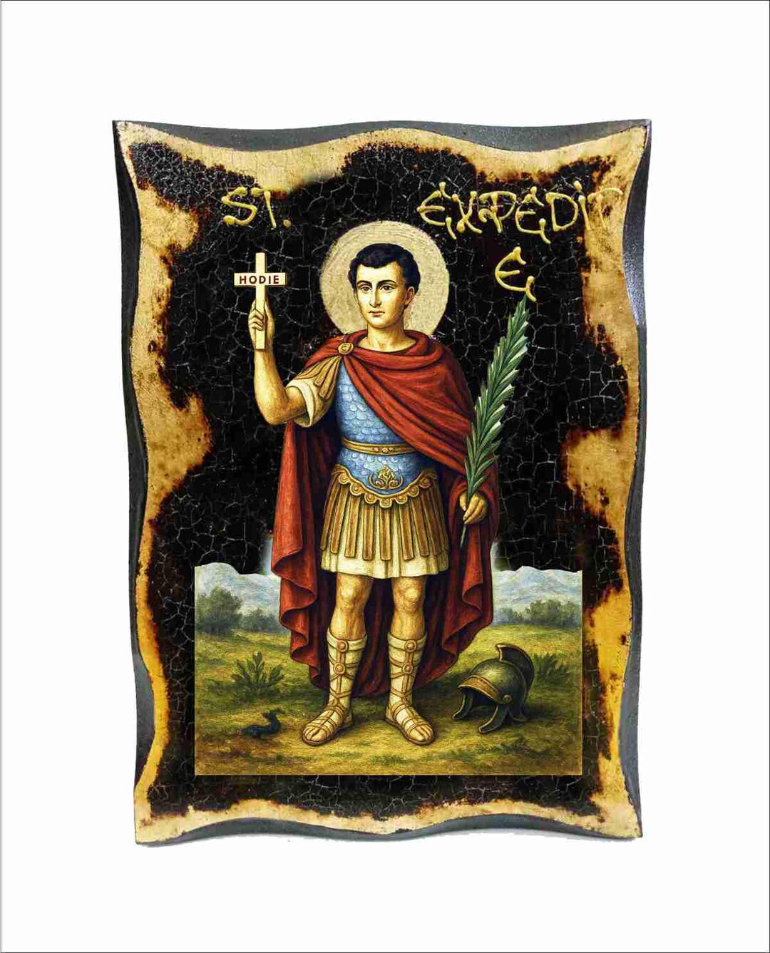 Saint Expedite Icon Handmade Wood Plaque With 24K Golden Leaf - Etsy