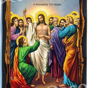 Sunday of Thomas Icon - Byzantine Art - Οorthodox Catholic Holy Card on ...
