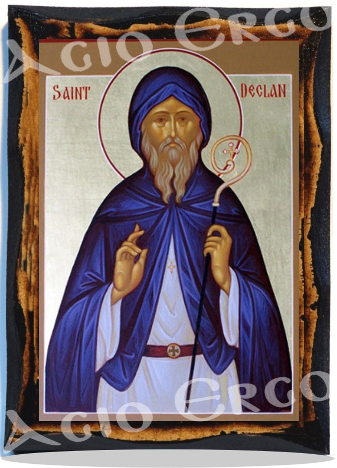 Saint Declán of Ardmore Bishop & Abbot Christian Icon on Wood - Etsy