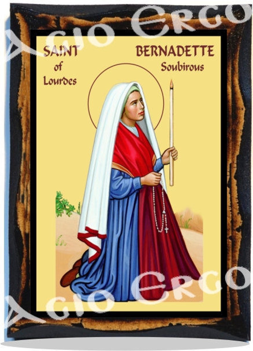 Saint Bernadette of Lourdes Catholic Icon on Wood - Etsy