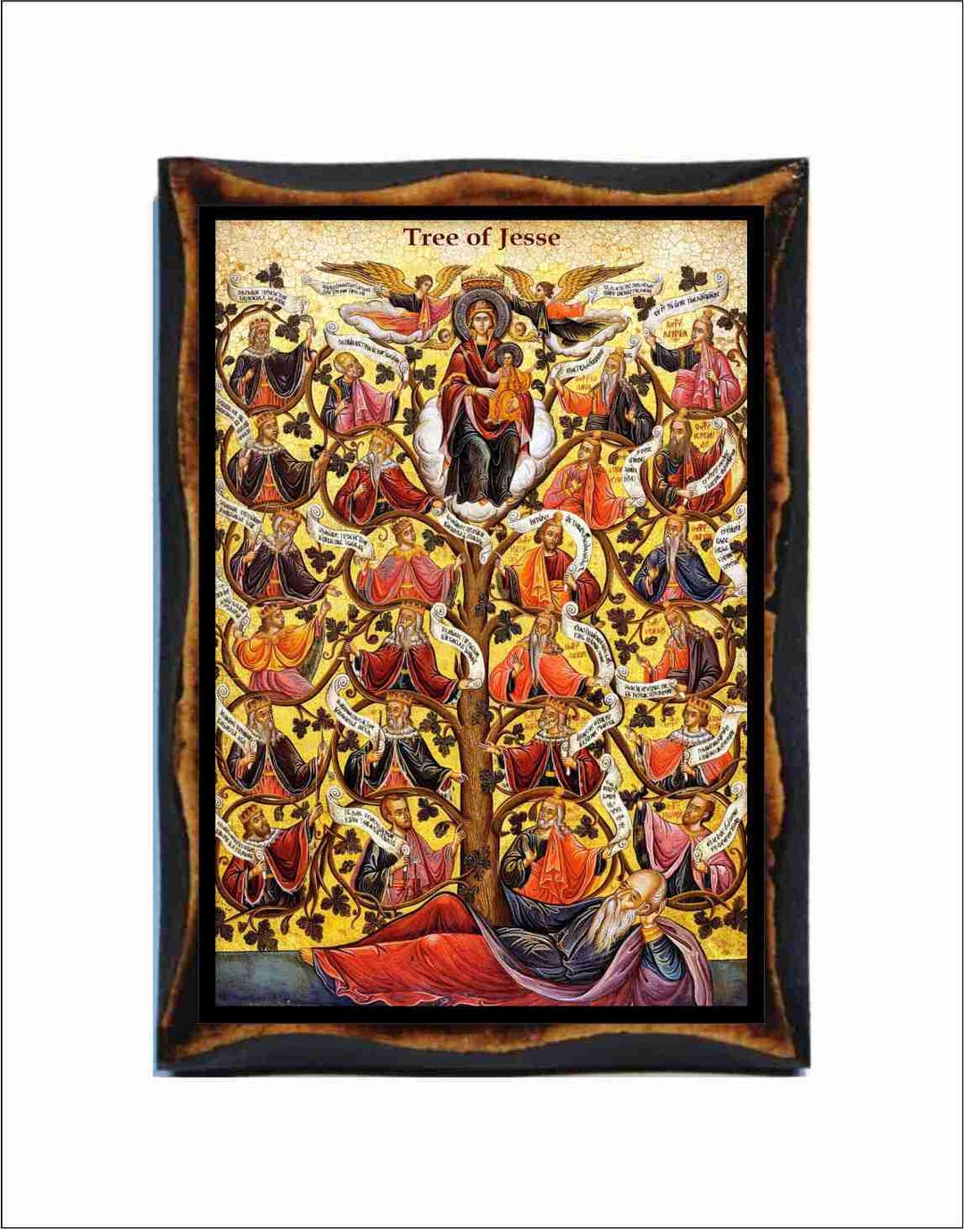 Tree of Jesse - Byzantine Art - Orthodox Catholic Holy Card on Handmade ...