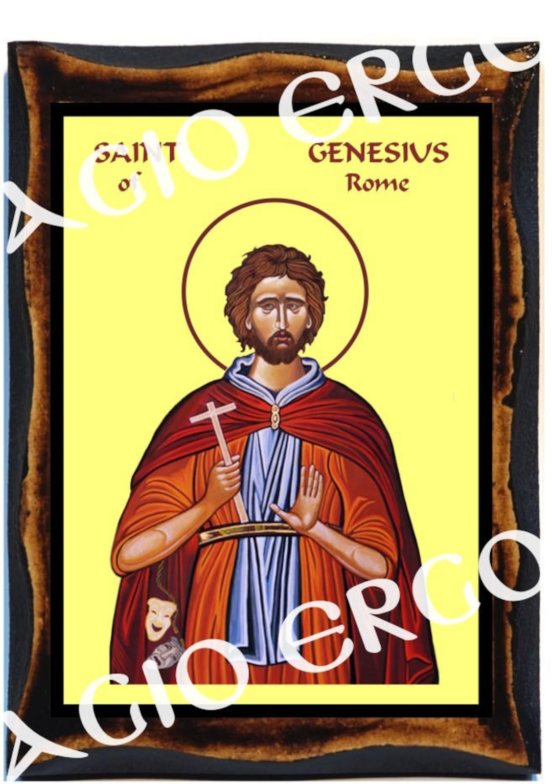 Saint Genesius of Rome Actor & Martyr Roman Christian Catholic Wood ...