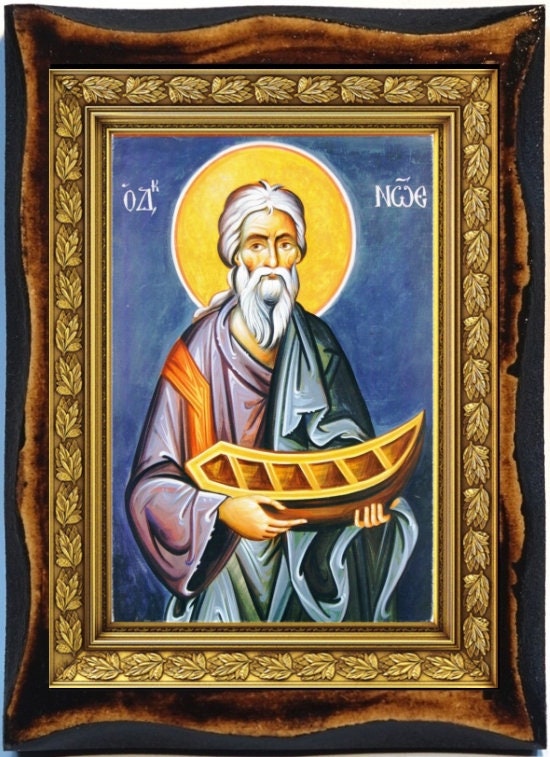 Noah Last of the Pre-flood Patriarchs Handmade Wood Icon on - Etsy UK