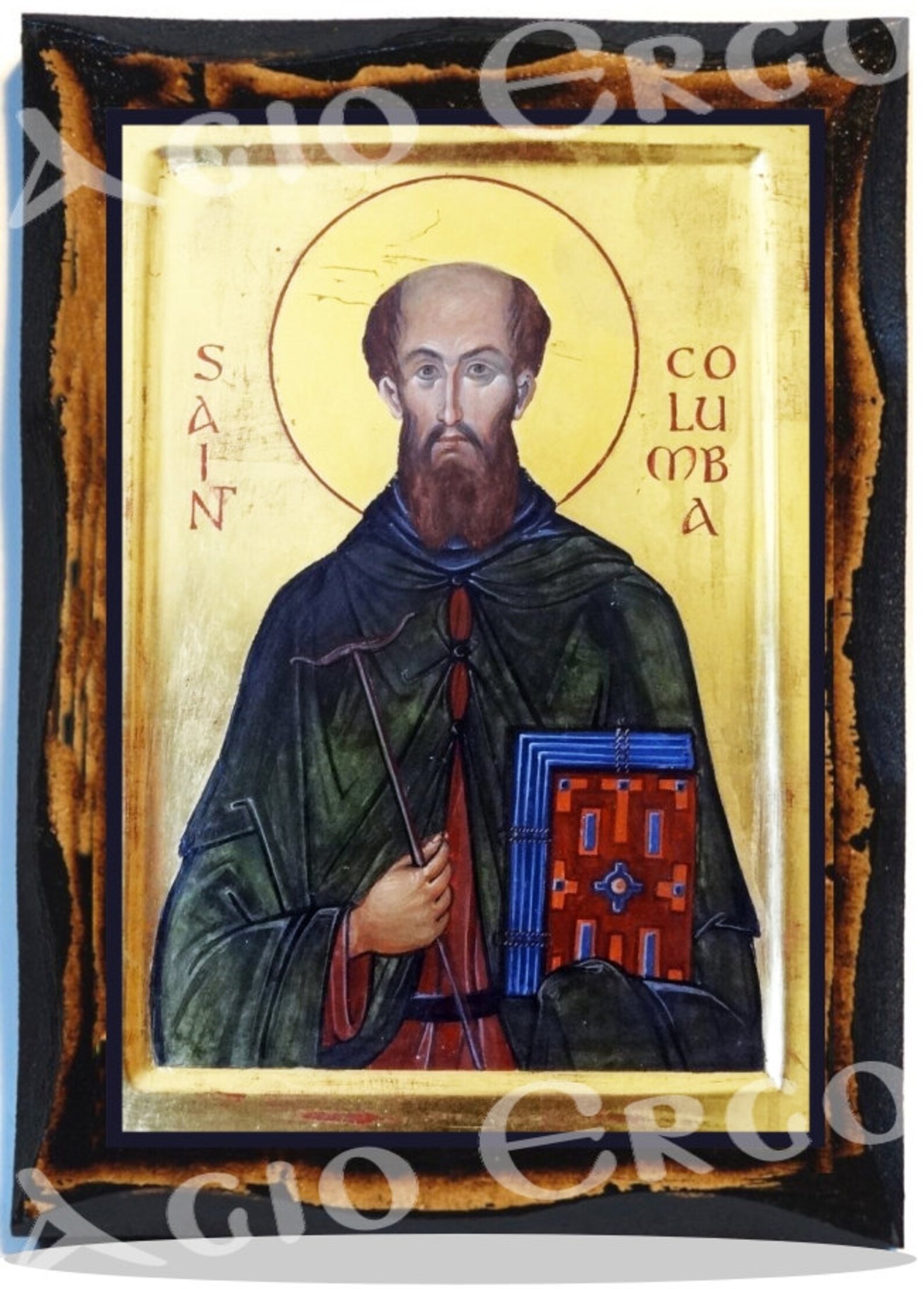 Saint Columba Apostle to the Picts Christian Icon on Wood | Etsy