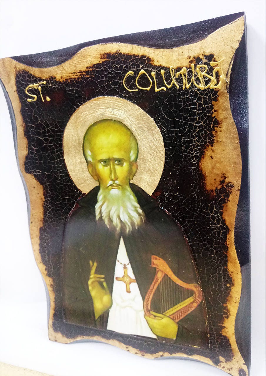 Saint Columba Apostle to the Picts Handmade Wood Icon on - Etsy