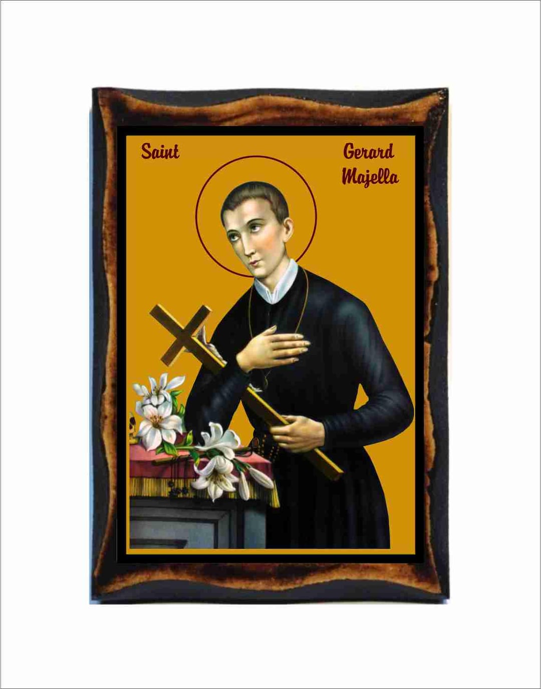 Saint Gerard Majella Icon - Byzantine Art - Catholic Holy Card on ...