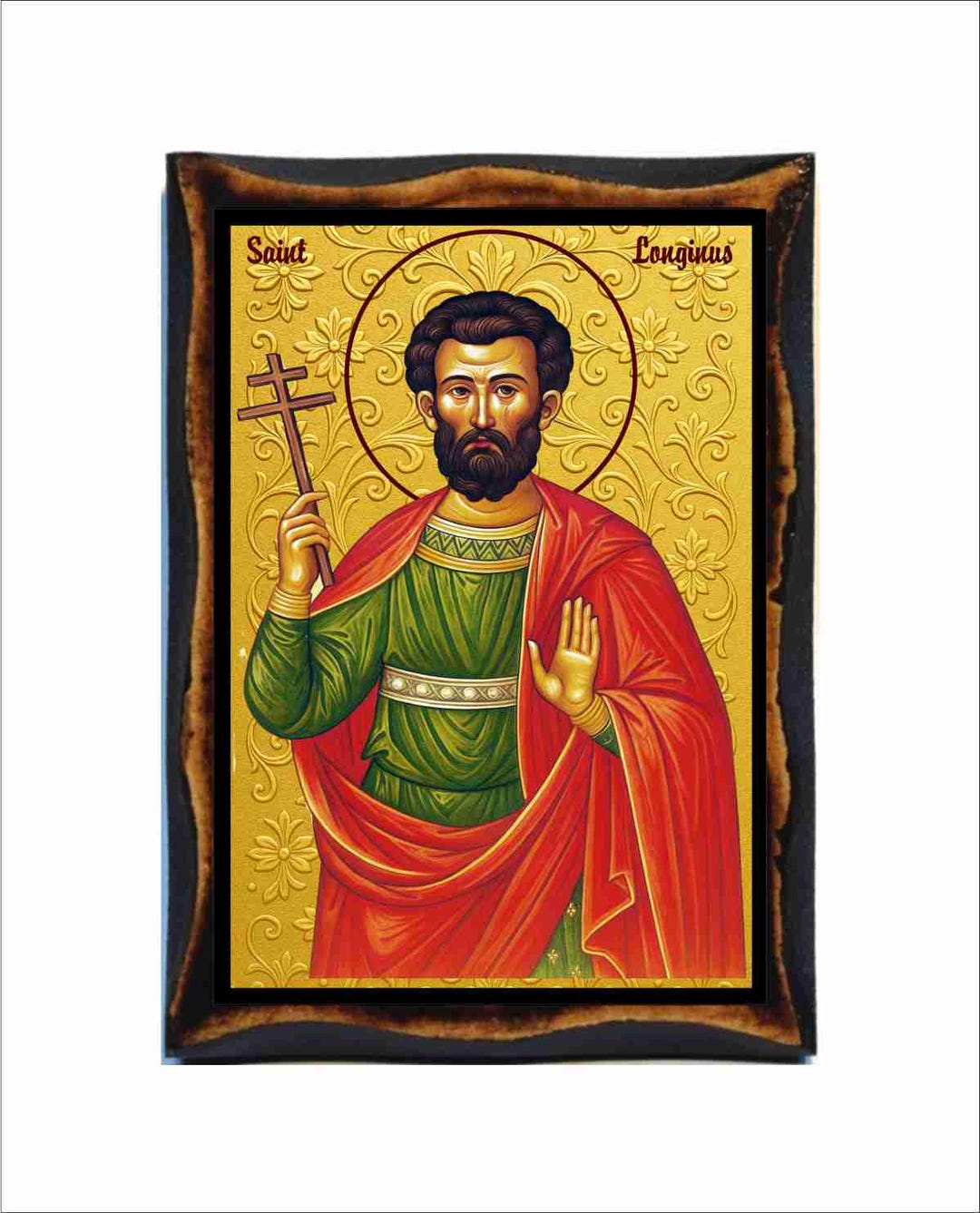 Saint Longinus - Byzantine Art - Orthodox Catholic Holy Card on ...