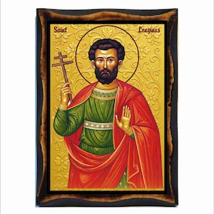 Saint Longinus - Byzantine Art - Orthodox Catholic Holy Card on ...