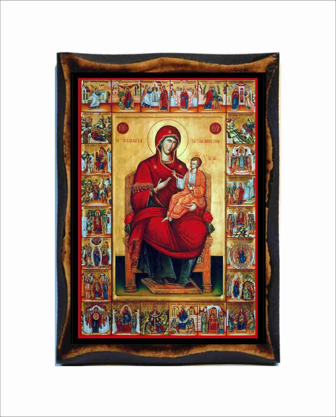 Akathist of Theotokos Icon - Byzantine Art - Orthodox Catholic Holy ...