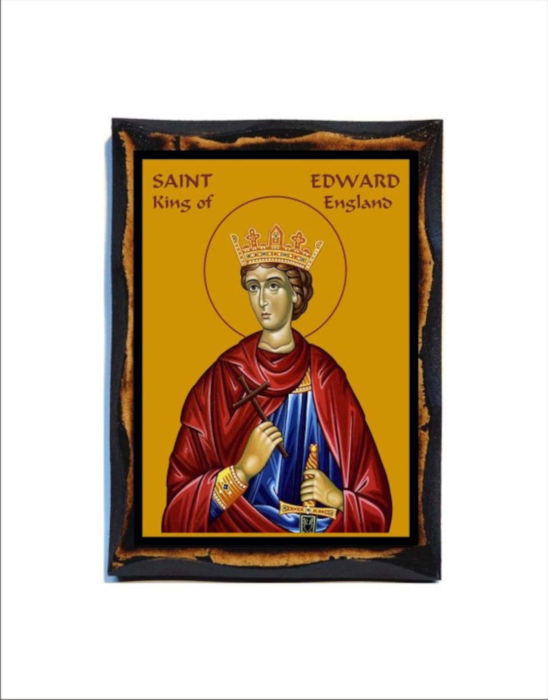 Saint Edward the Confessor Icon - Byzantine Style Catholic Holy Card on ...