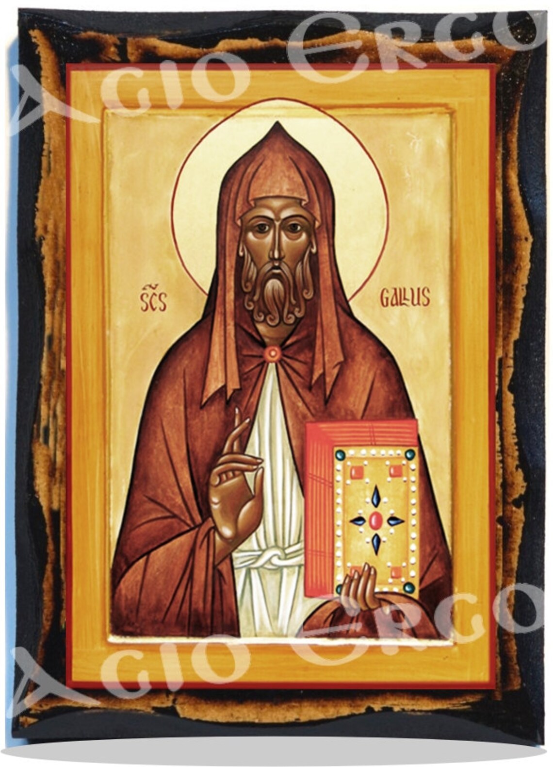 Saint Gall Christian Catholic Icon on Wood | Etsy