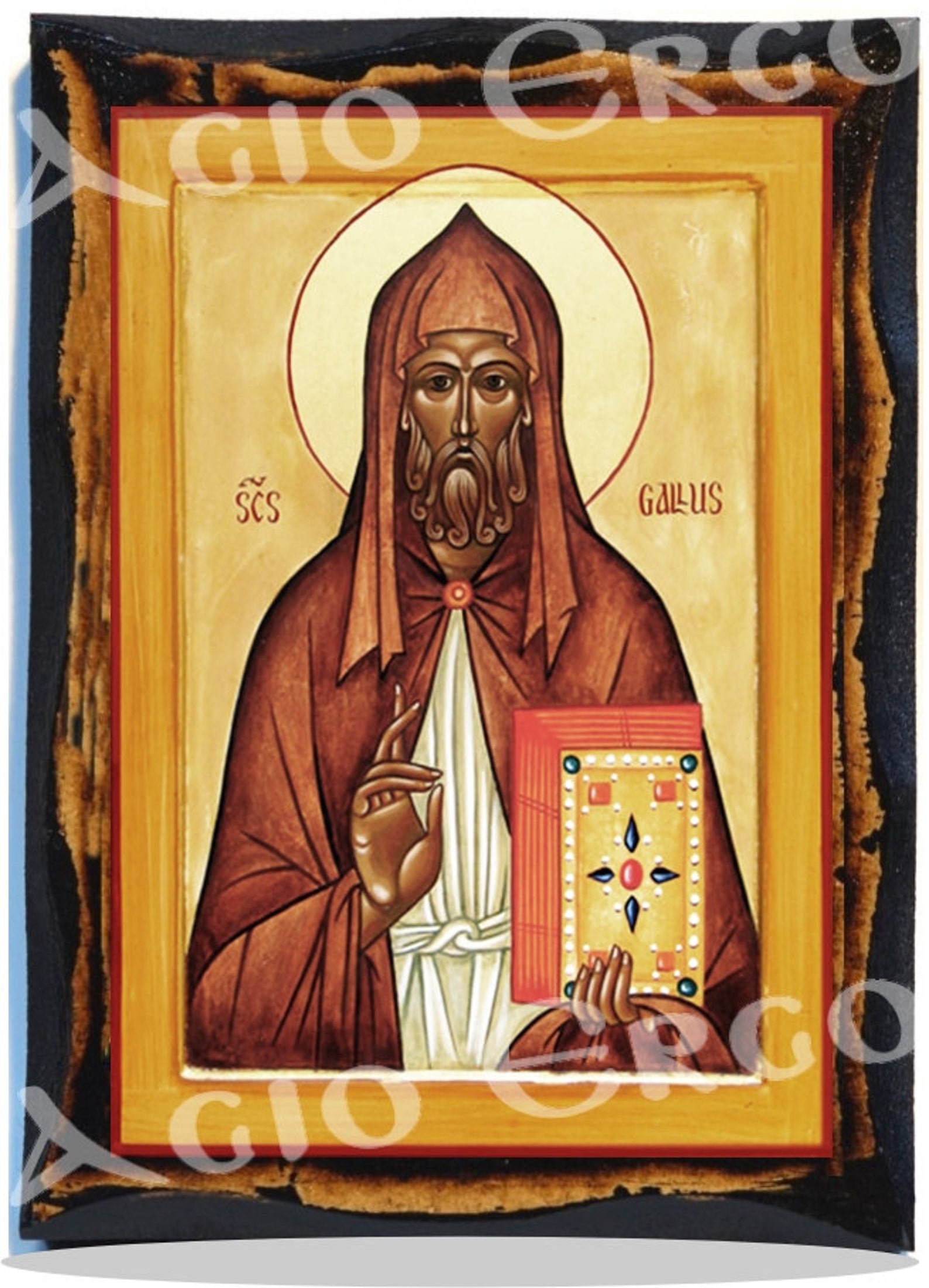 Saint Gall Christian Catholic Icon on Wood | Etsy