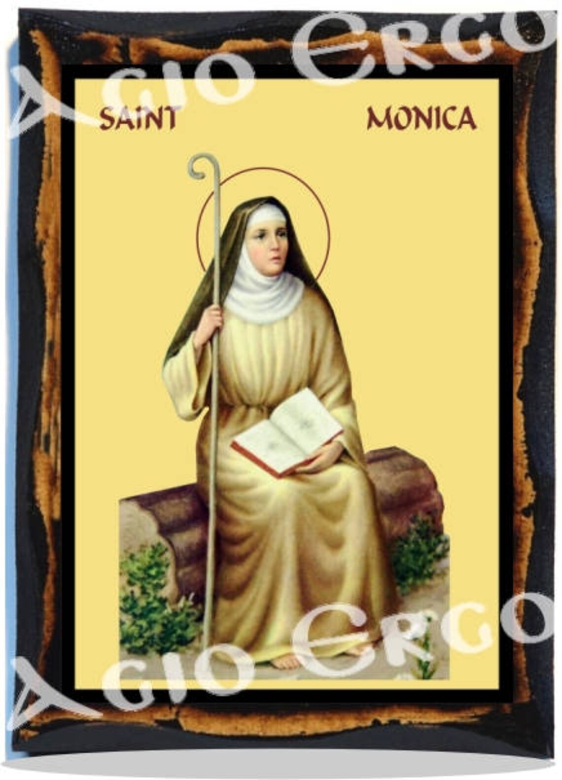 Saint Monica of Hippo Handmade Wood Icon on Plaque - Etsy