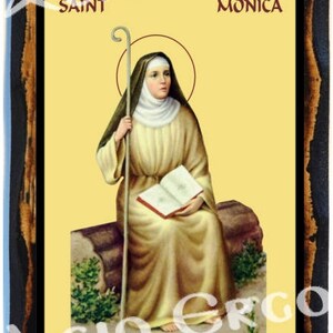 Saint Monica of Hippo Handmade Wood Icon on Plaque - Etsy