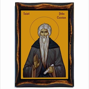 Saint John Cassian - Byzantine Art - Catholic Holy Card on Handmade ...