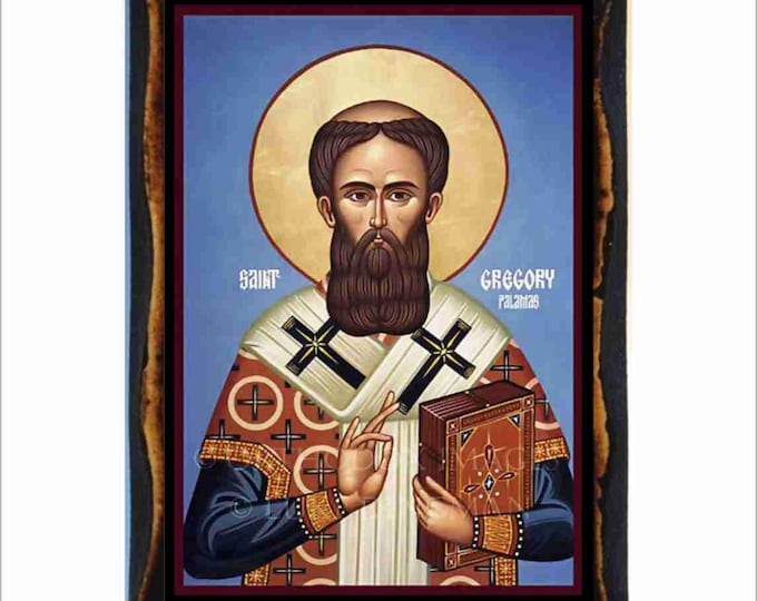 Christian Icon of the Saint Gregory Palamas, Handmade, Wooden Board ...