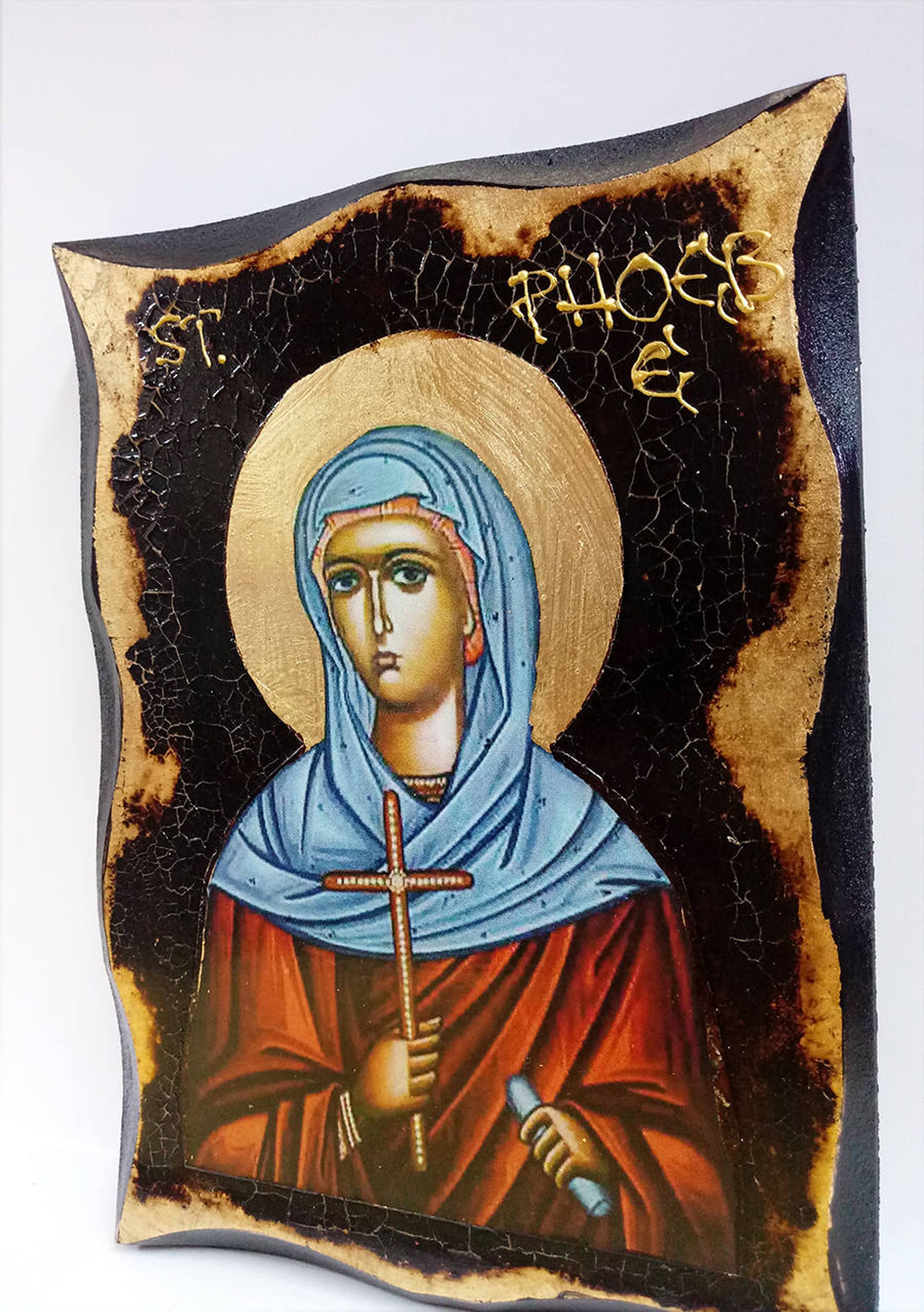 Saint Phoebe the Deaconess Handmade Wood Icon on Plaque With - Etsy UK