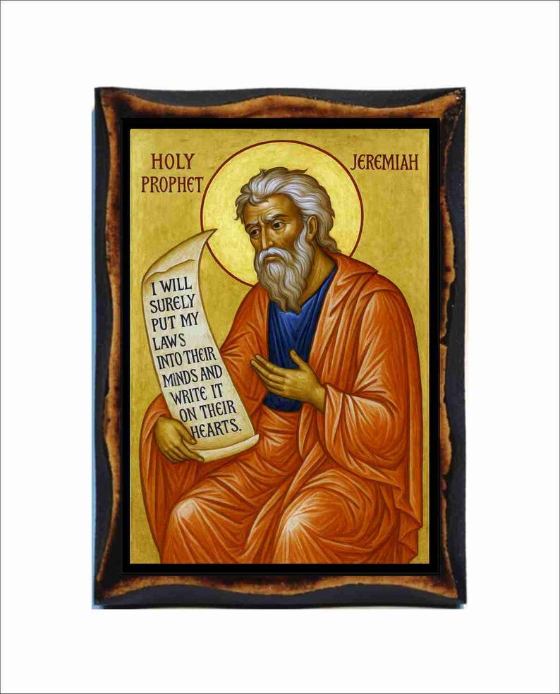 Prophet Jeremiah - Byzantine Art - Orthodox Catholic Holy Card on ...
