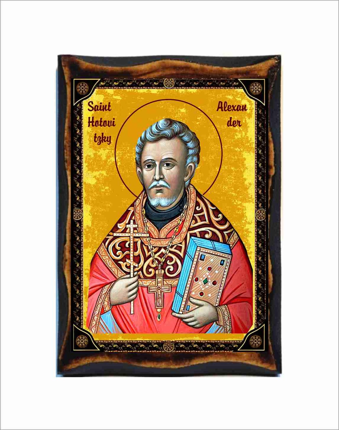 Saint Alexander Hotovitzky Icon - Byzantine Art - Orthodox Holy Card on ...