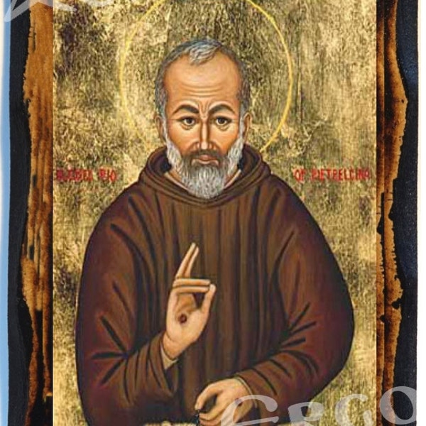 Icon Saint Pio of Pietrelcina - Etsy