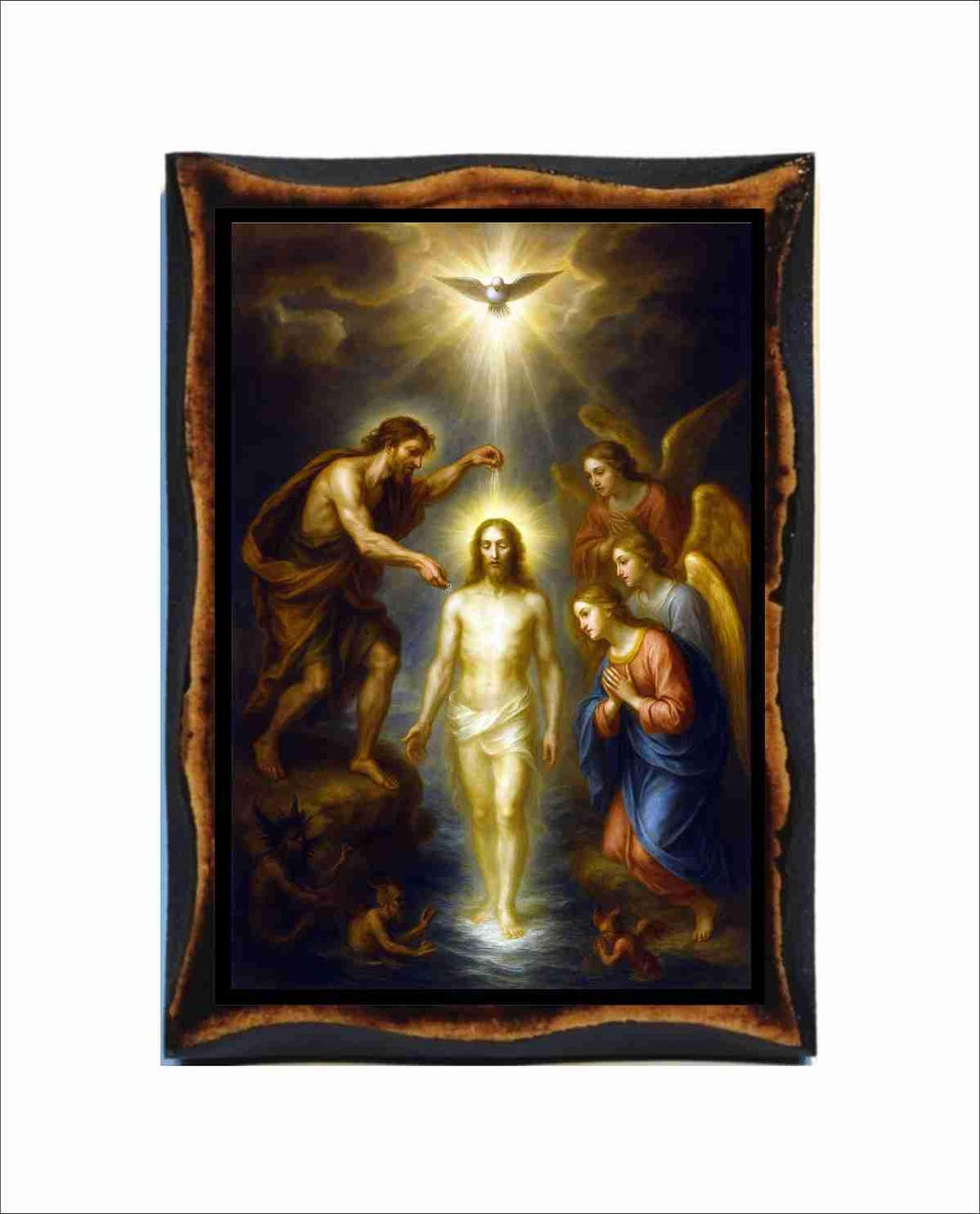 Baptism of Jesus - Theophany Epiphany Icon - Orthodox Catholic Holy ...