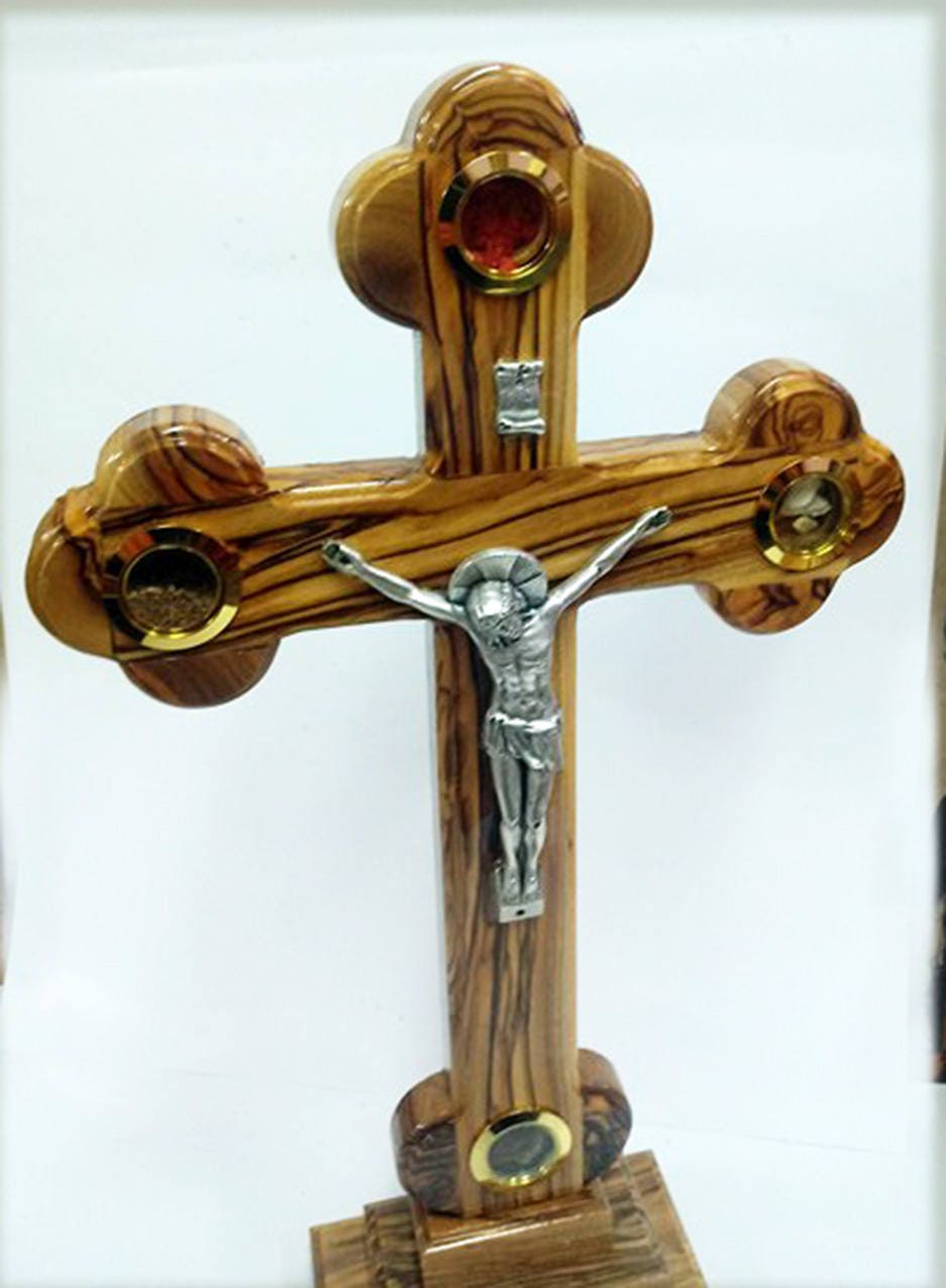 Jerusalem Crucifix Self-adhesive Base olive Wood Crucifix | Etsy