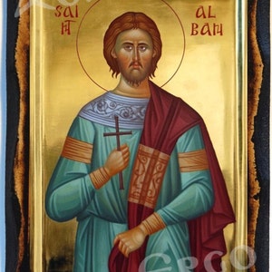 Saint Alban Greek Orthodox Byzantine Catholic Christian Icon on Wood - Etsy