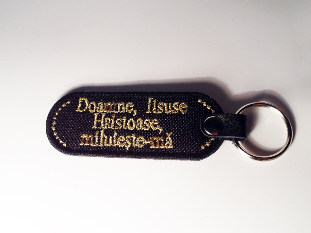 Pray Key Holder Leash Gold Embroider Lord Jesus Christ - Etsy