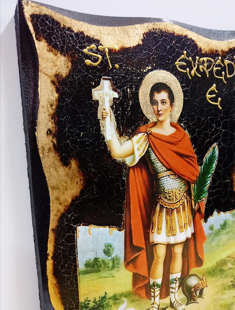 Saint Expedite Martyr Saint Expeditus Handmade Wood Icon on - Etsy
