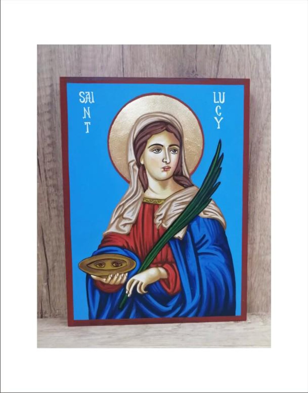Handmade Saint Lucy Icon: Virgin and Martyr, Gold Leaf, 9.45x7.08" - Etsy