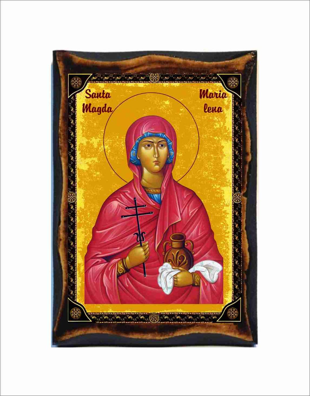 Mary Magdalene Icon - Byzantine Art - Orthodox Catholic Holy Card on ...