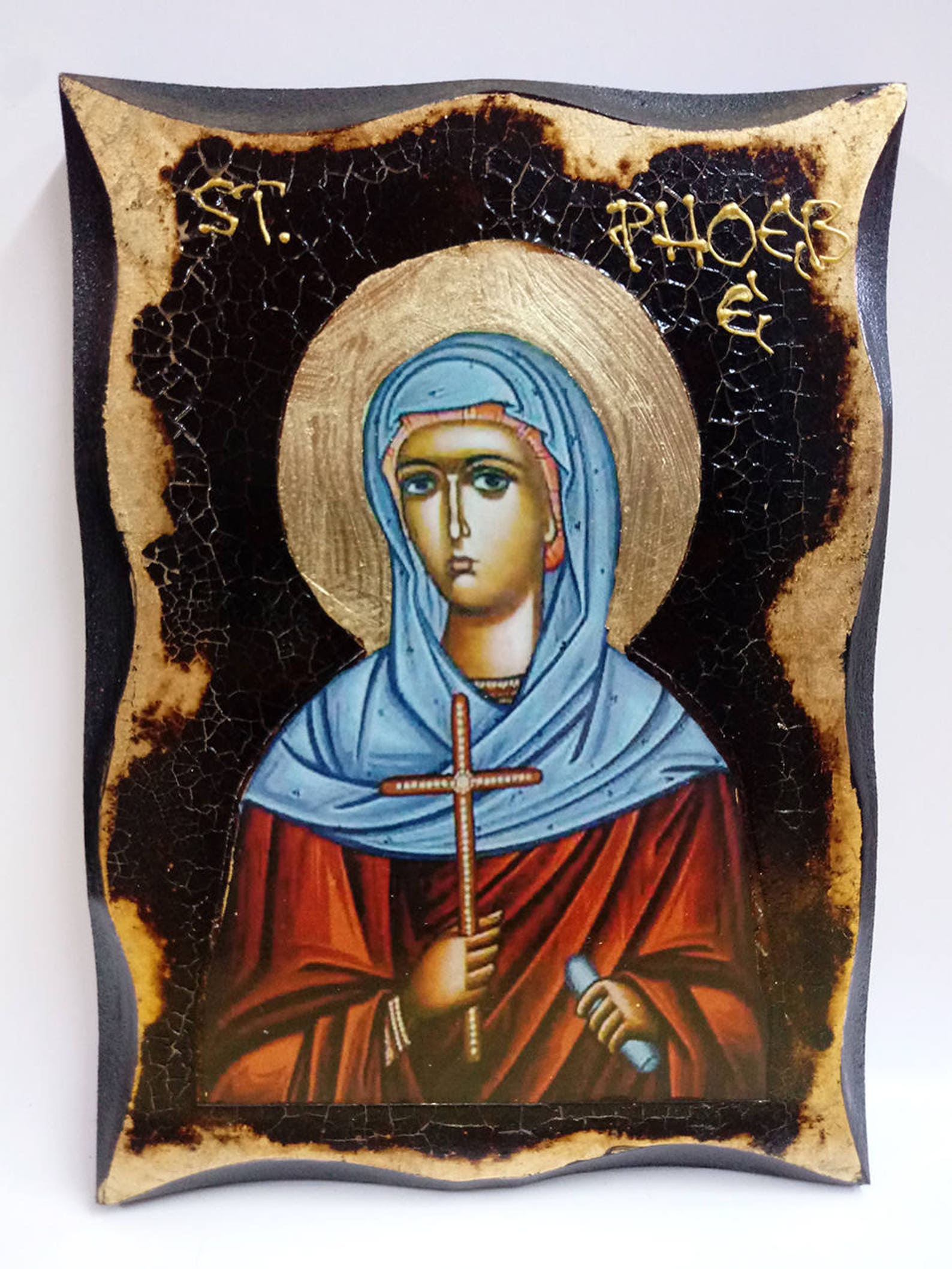 Saint Phoebe the deaconess Handmade Wood Icon on plaque with | Etsy