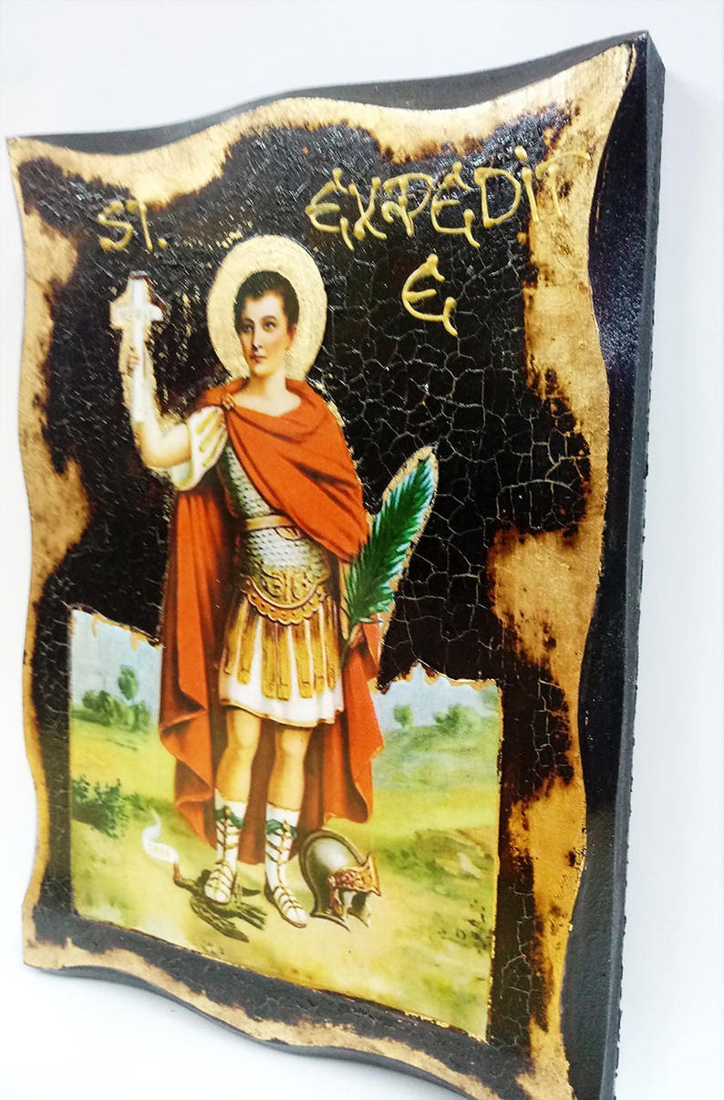 Saint Expedite Martyr Saint Expeditus Handmade Wood Icon on - Etsy