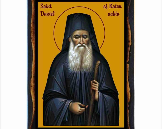 Saint Daniel Katounakiotis - Icon on Solid Wood With 22 Karat Gold Leaf ...