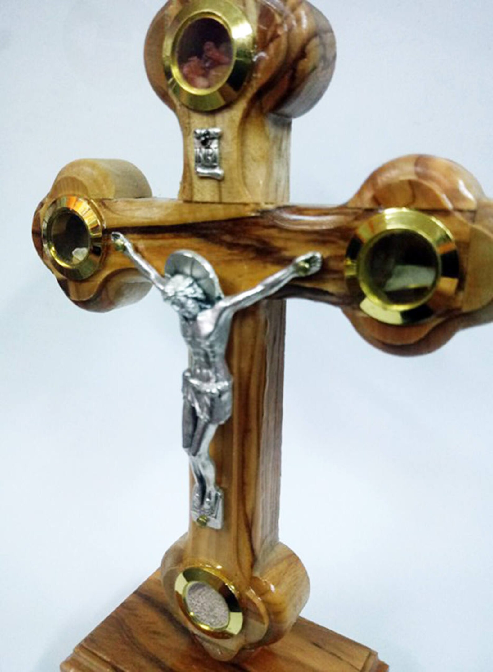 Jerusalem Crucifix Self-adhesive Base olive Wood Crucifix - Etsy