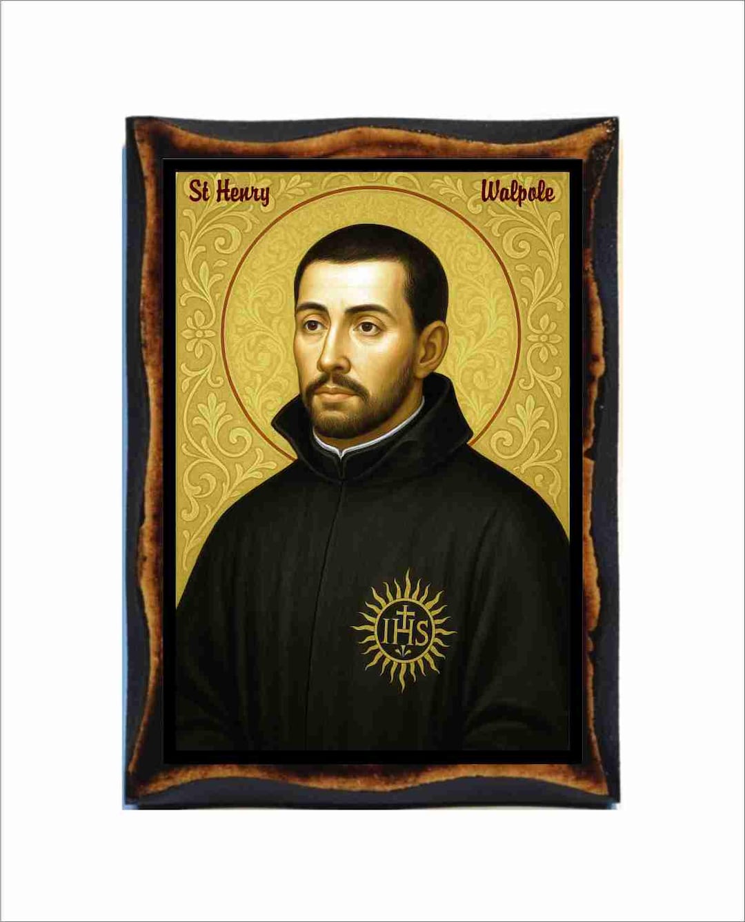 Saint Henry Walpole - Byzantine Art - Catholic Holy Card on Handmade ...