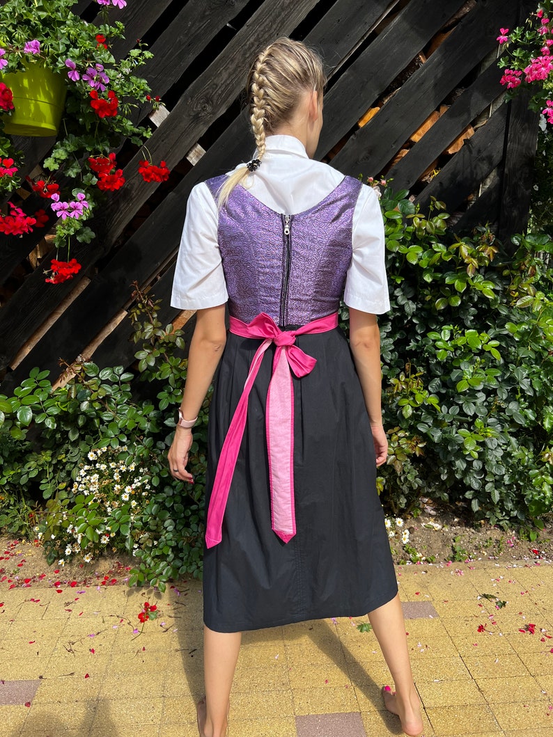 Purple Dirndl Dress: Bavarian Oktoberfest Gingham Gown, Medium - Etsy