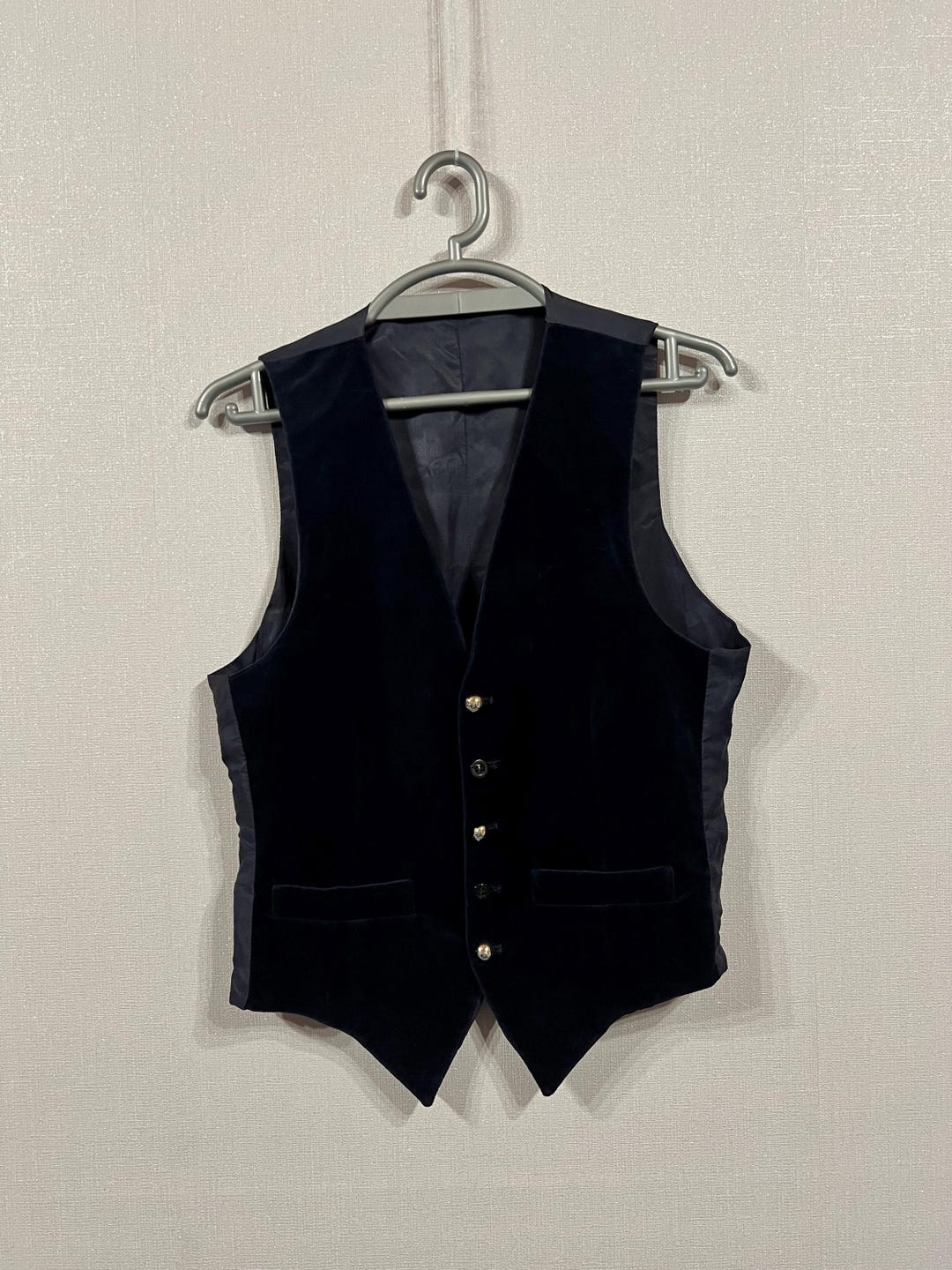 Women Velvet Boho Style Vest Dark Blue Velvet Top Vest Festival Vest ...