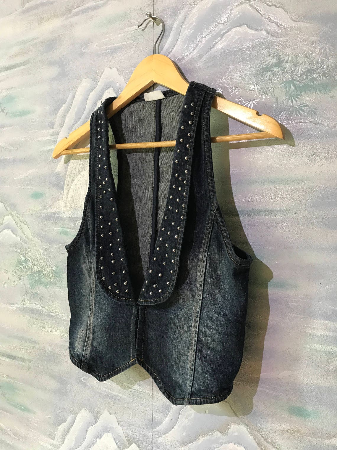 Vintage Extra Small Size Vest Denim Vest Women Jeans Vest Blue - Etsy