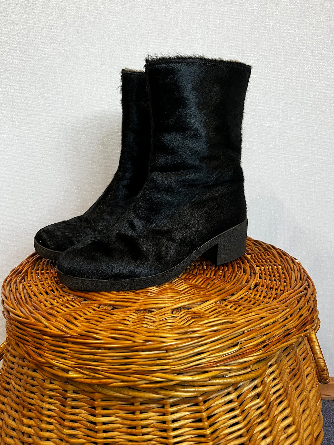 Vintage Fur Boots Snow Boots Sami Boots Vintage Black Real Fur Boots ...