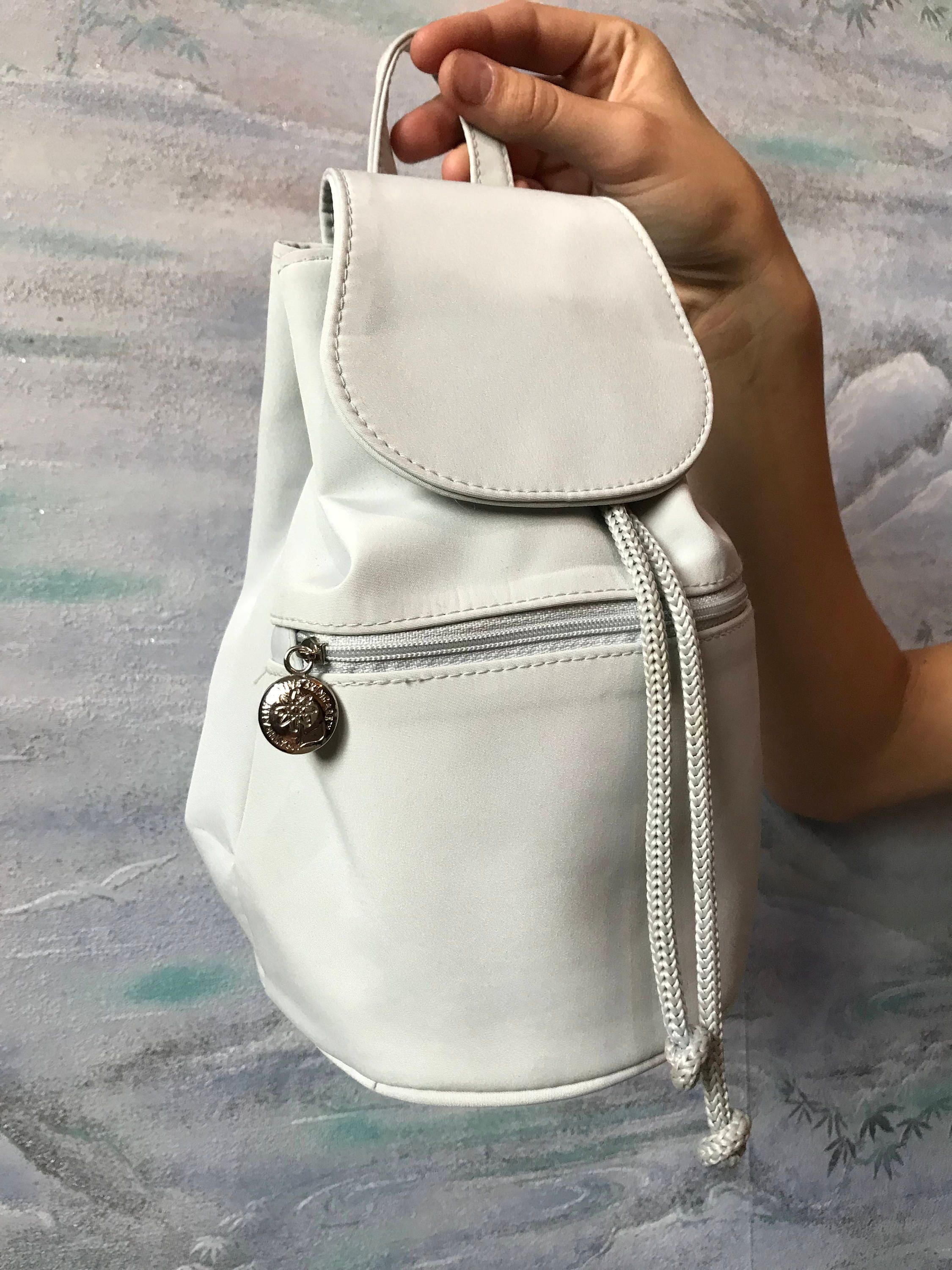 Vintage Fabric Backpack Textil Backpack Light Blue Backpack - Etsy