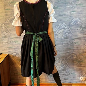 Dark Dirndl Dress With Blouse and Two Apron Bavarian Oktoberfest Dress ...