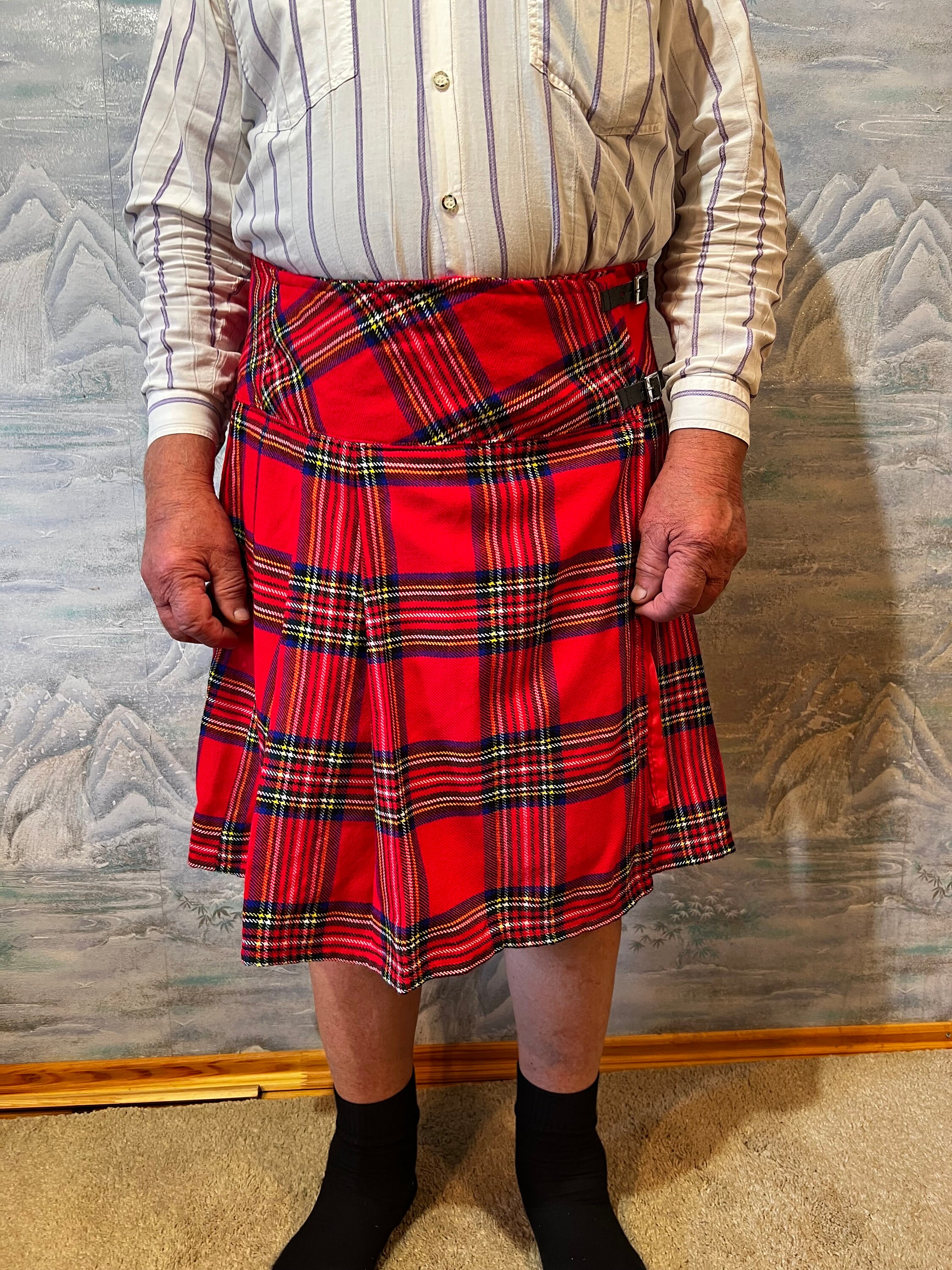 Red Plaid Scottish Kilt Mens Skirt Kilt Plaid Checked Pleated - Etsy