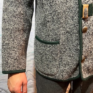 Vintage Wool Mens Blazer Gray Jacketr Tyrolean Sounds of Music Loden ...