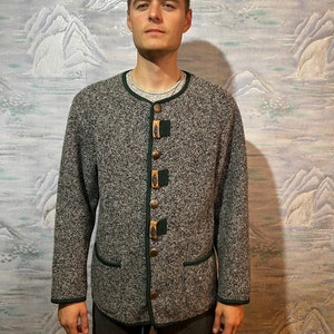 Vintage Wool Mens Blazer Gray Jacketr Tyrolean Sounds of Music Loden ...